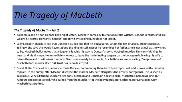 A Summary of Shakespeare's play Macbeth1 | PPT