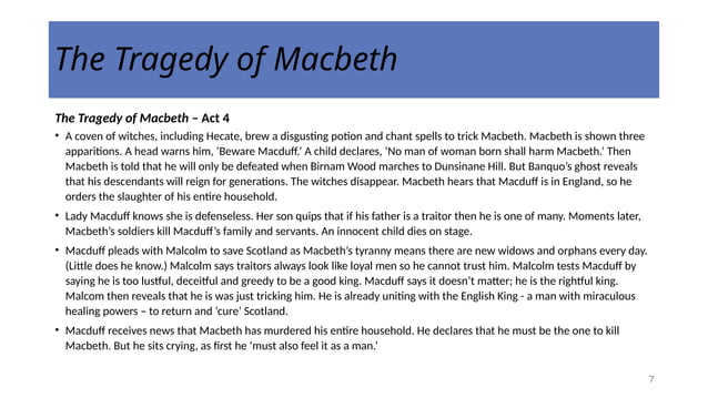 A Summary of Shakespeare's play Macbeth1 | PPT