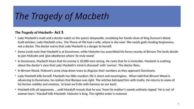 A Summary of Shakespeare's play Macbeth1 | PPT