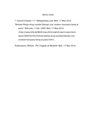 Macbeth works cited | DOC