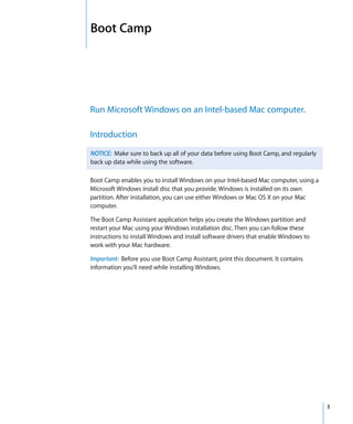 Mac boot camp install-setup | PDF | Operating Systems | Computer Software and Applications
