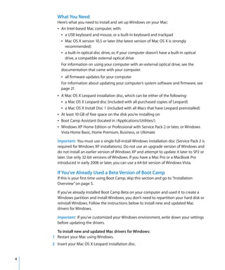 Mac boot camp install-setup | PDF | Operating Systems | Computer Software and Applications