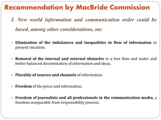 MacBride commission-one voice many nations-NWICO | PPTX | Politics