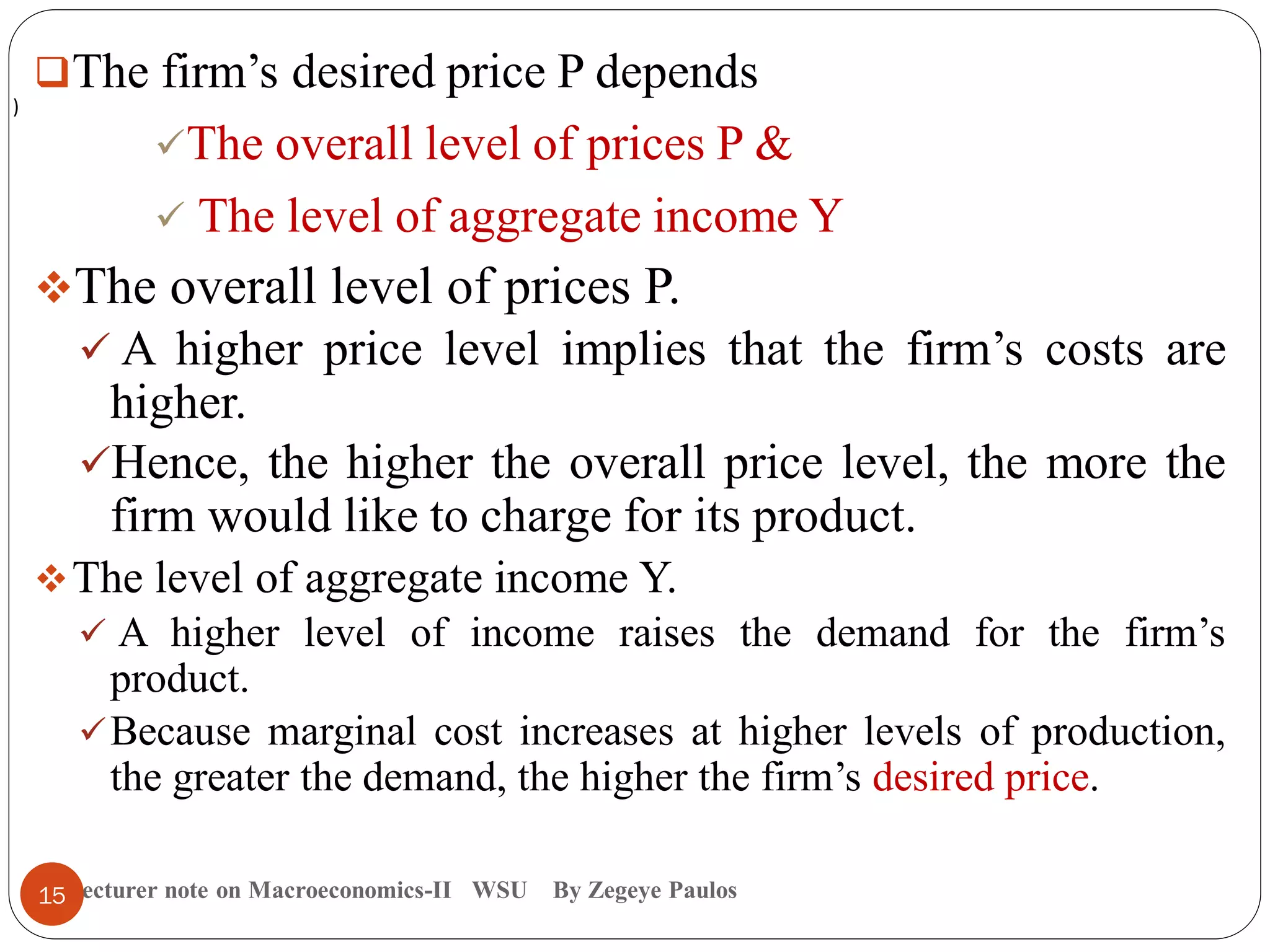 Macro Economics -II Chapter Two AGGREGATE SUPPLY | PDF