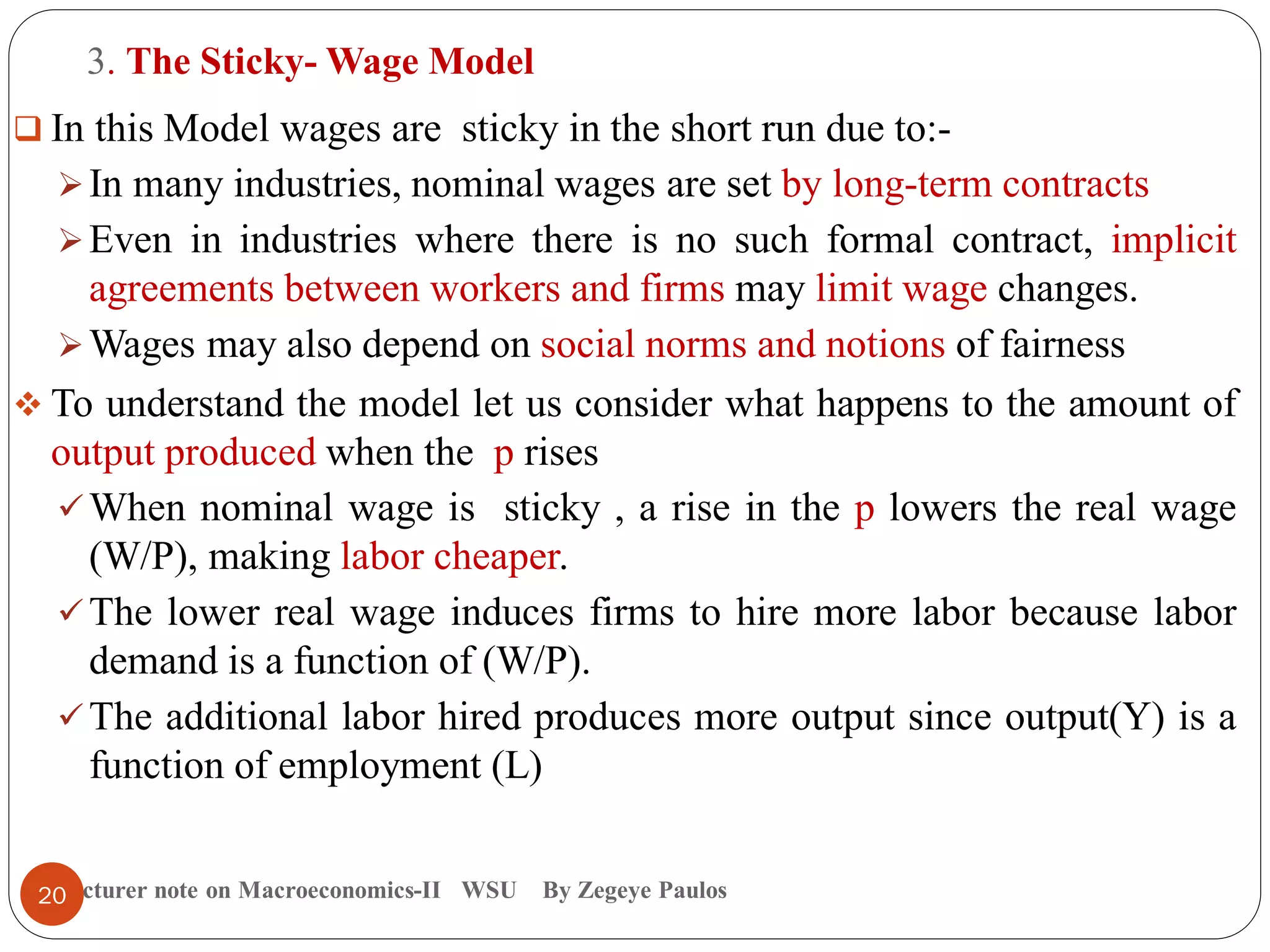 Macro Economics -II Chapter Two AGGREGATE SUPPLY | PDF