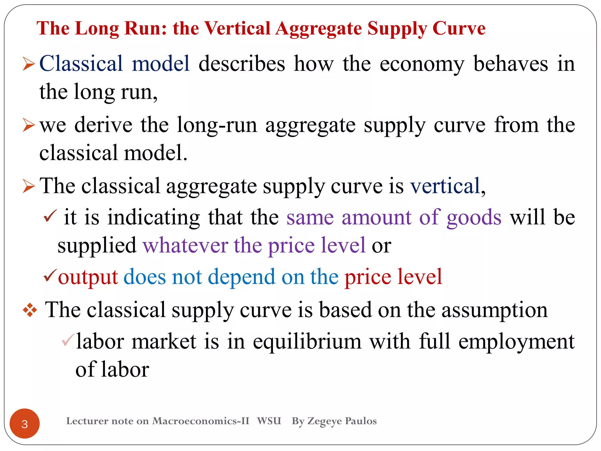 Macro Economics -II Chapter Two AGGREGATE SUPPLY | PDF