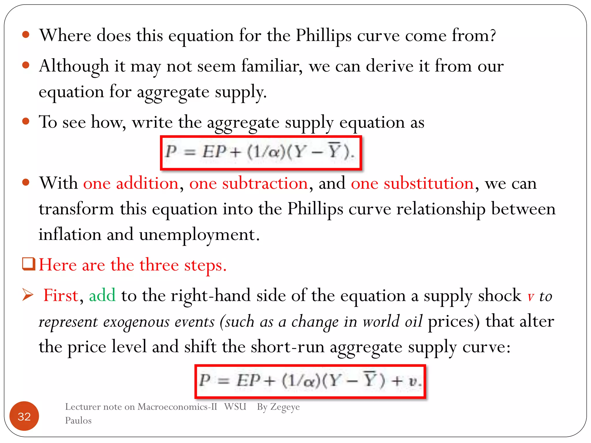Macro Economics -II Chapter Two AGGREGATE SUPPLY | PDF