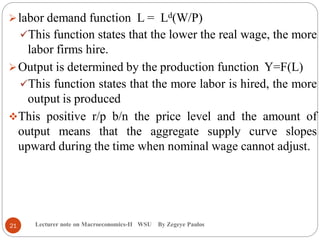 Macro Economics -II Chapter Two AGGREGATE SUPPLY | PDF