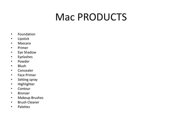 Mac cosmetics slide show | PPTX