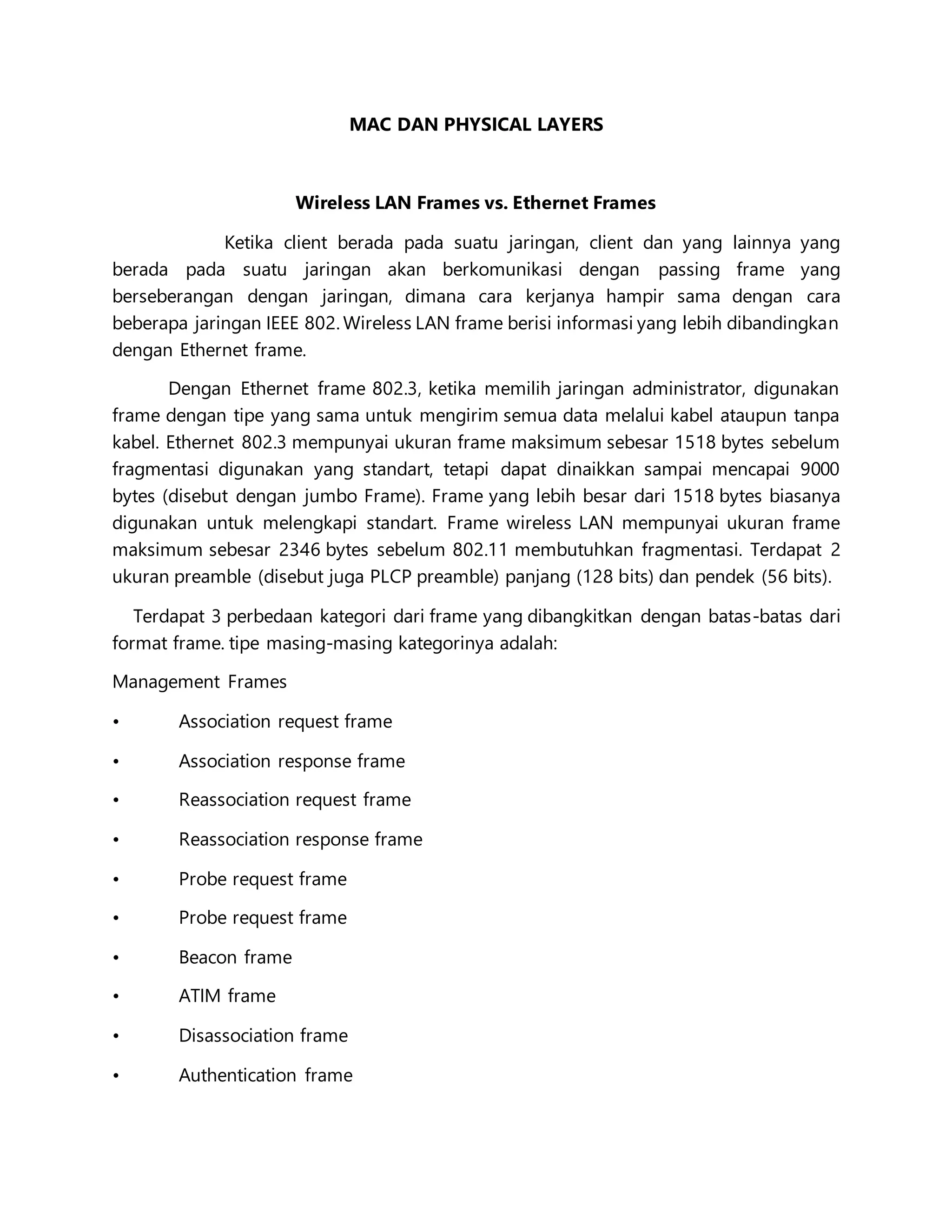 MAC dan Physical Layers | PDF