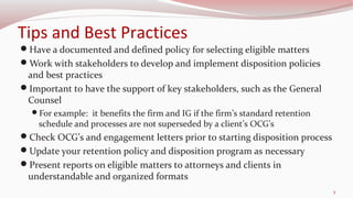 Rina Hunter & Craig MacDonald - #InfoGov17 - Defensible Disposition ...