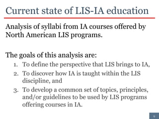 What Can IA Learn from LIS? Perspectives from LIS Education | PPT