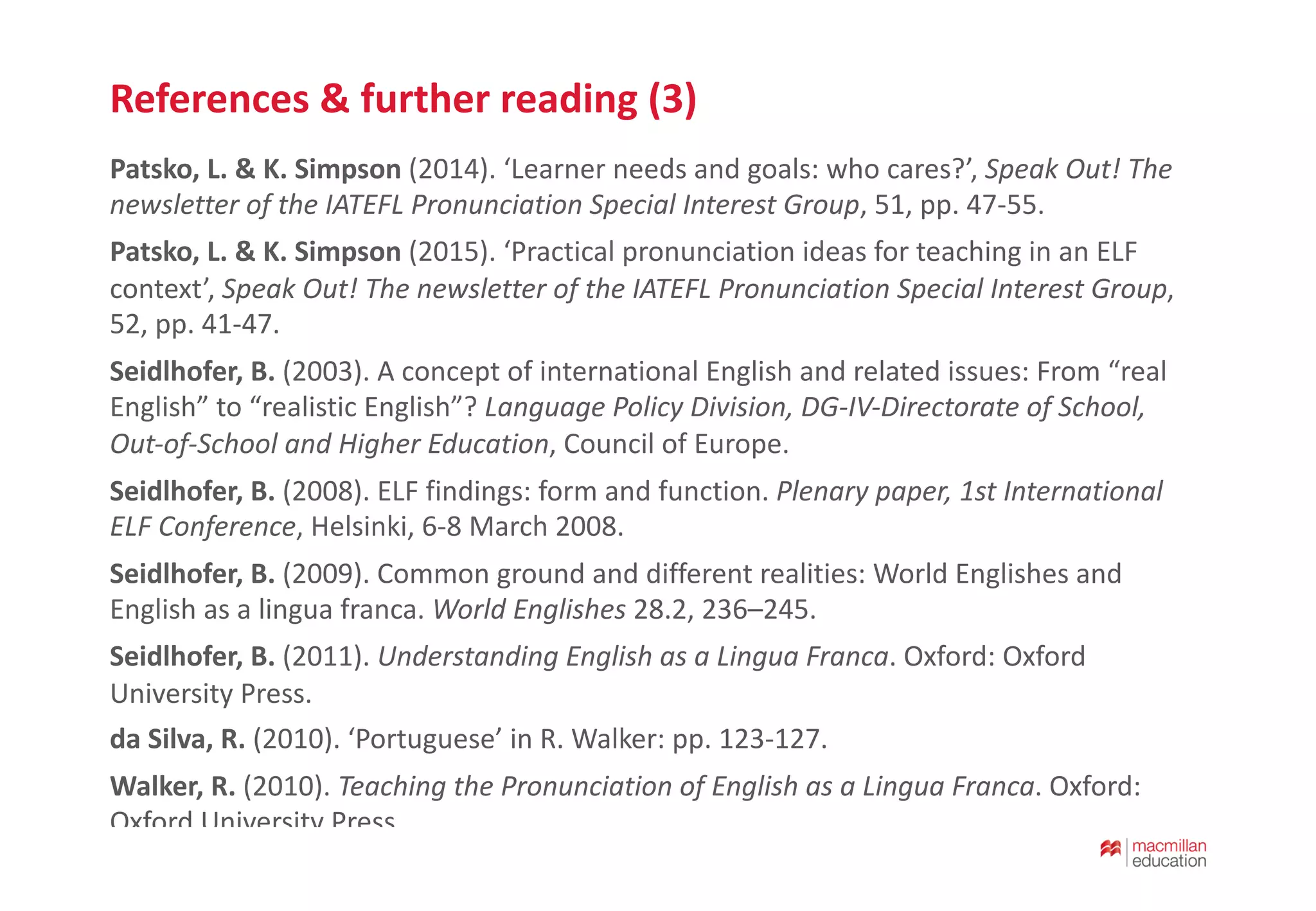 Teaching English pronunciation for the real world | PDF