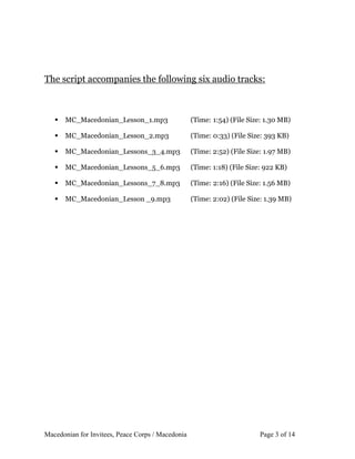 Basic Macedonian Language Course | PDF