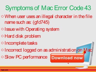 Mac error code 43 | PPT