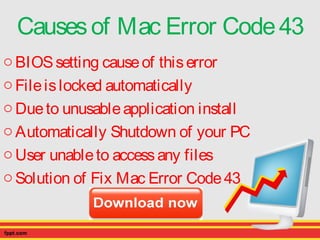 Mac error code 43 | PPT