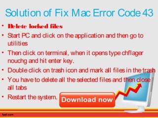 Mac error code 43 | PPT