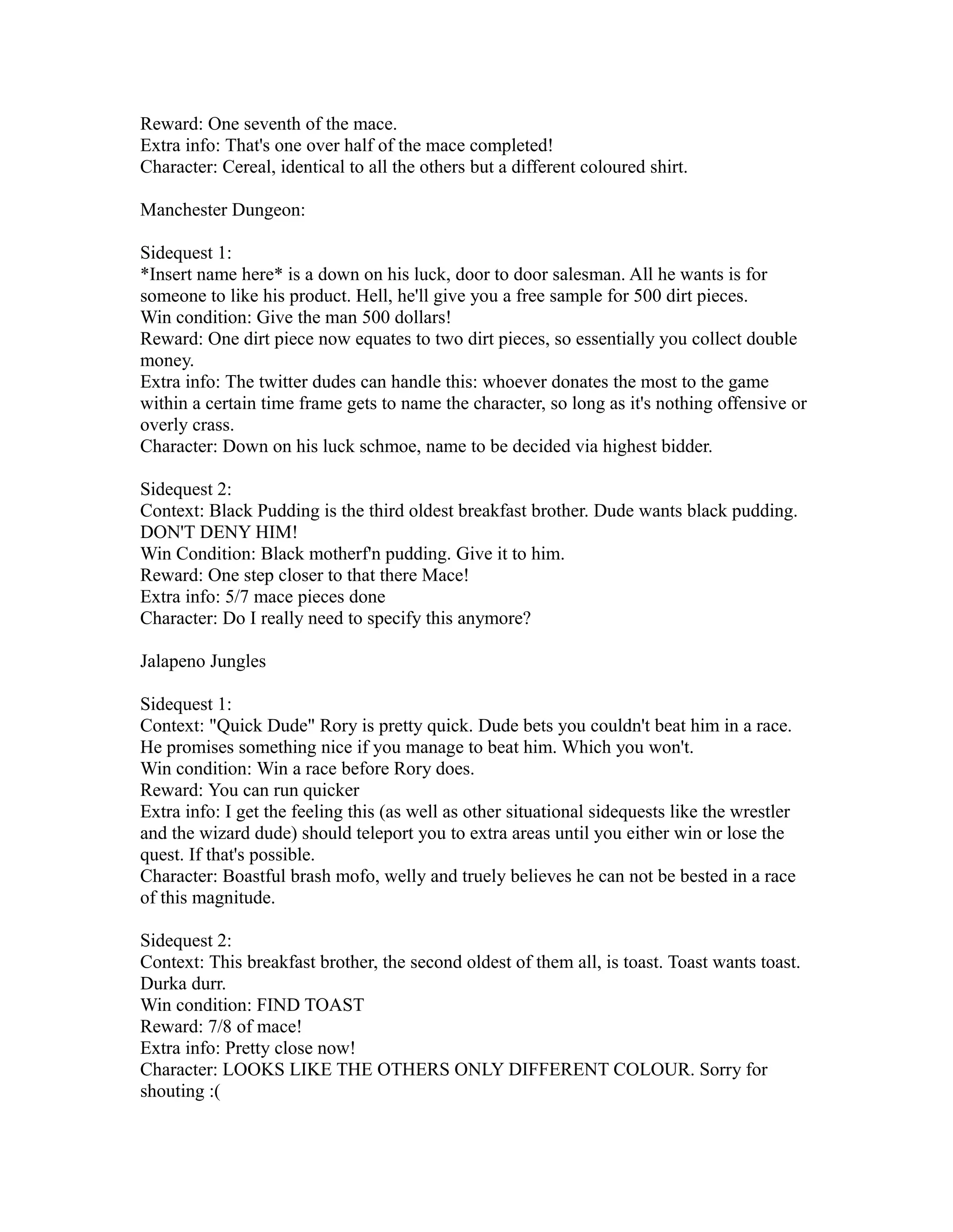 Mace swinger sidequests | PDF