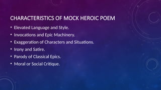 Mac Flecknoe by John Dryden as a mock heroic poem.pptx