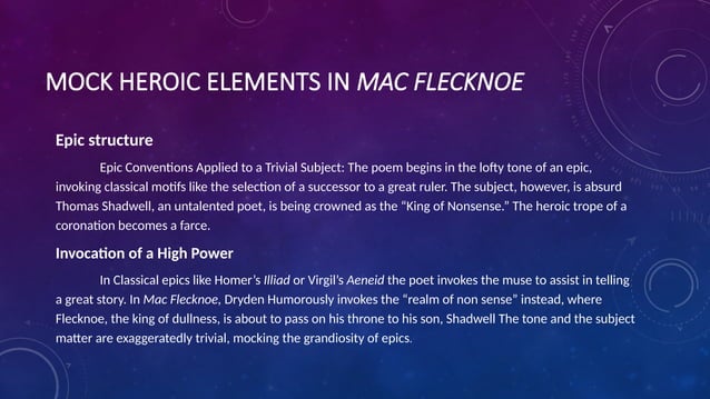 Mac Flecknoe by John Dryden as a mock heroic poem.pptx