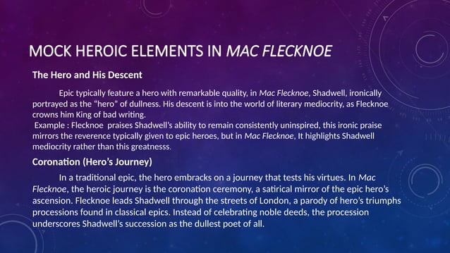 Mac Flecknoe by John Dryden as a mock heroic poem.pptx