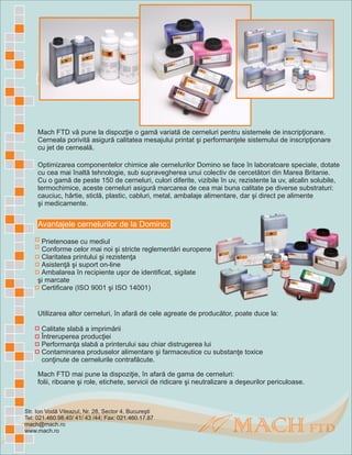 Mach FTD - prezentare consumabile | PDF