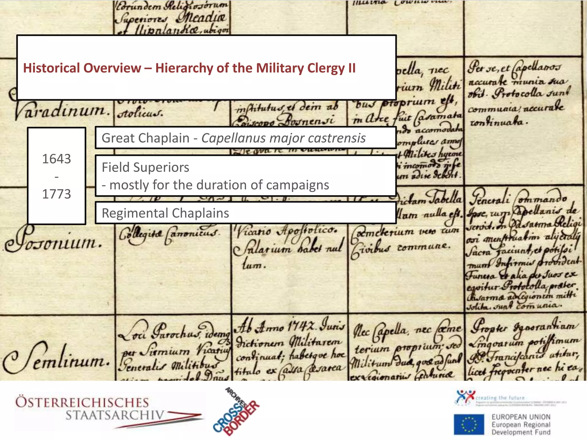 Military clergy and military church in the habsburg empire | PPTX