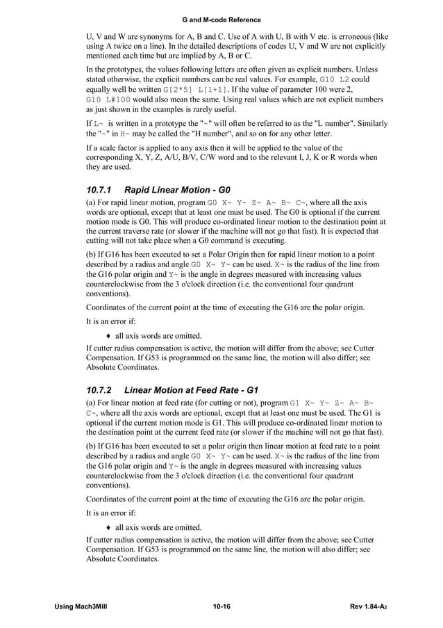 Mach3 g code language reference | PDF