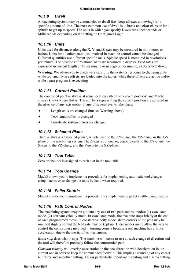 Mach3 g code language reference | PDF
