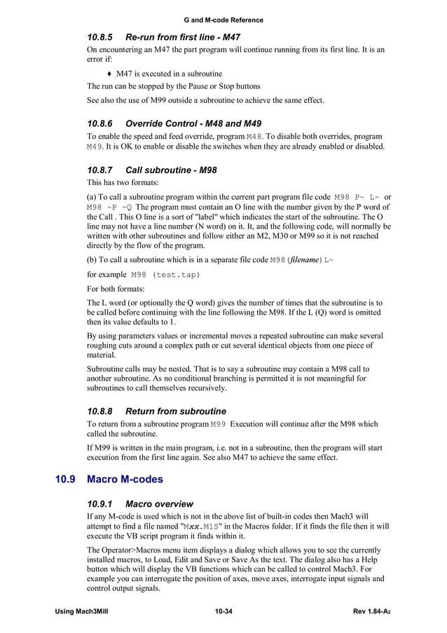 Mach3 g code language reference | PDF
