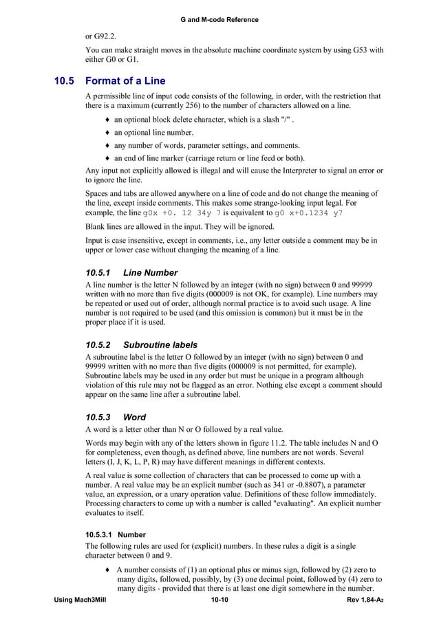 Mach3 g code language reference | PDF