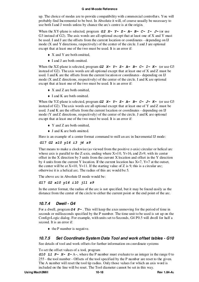 Mach3 G Code Language Reference