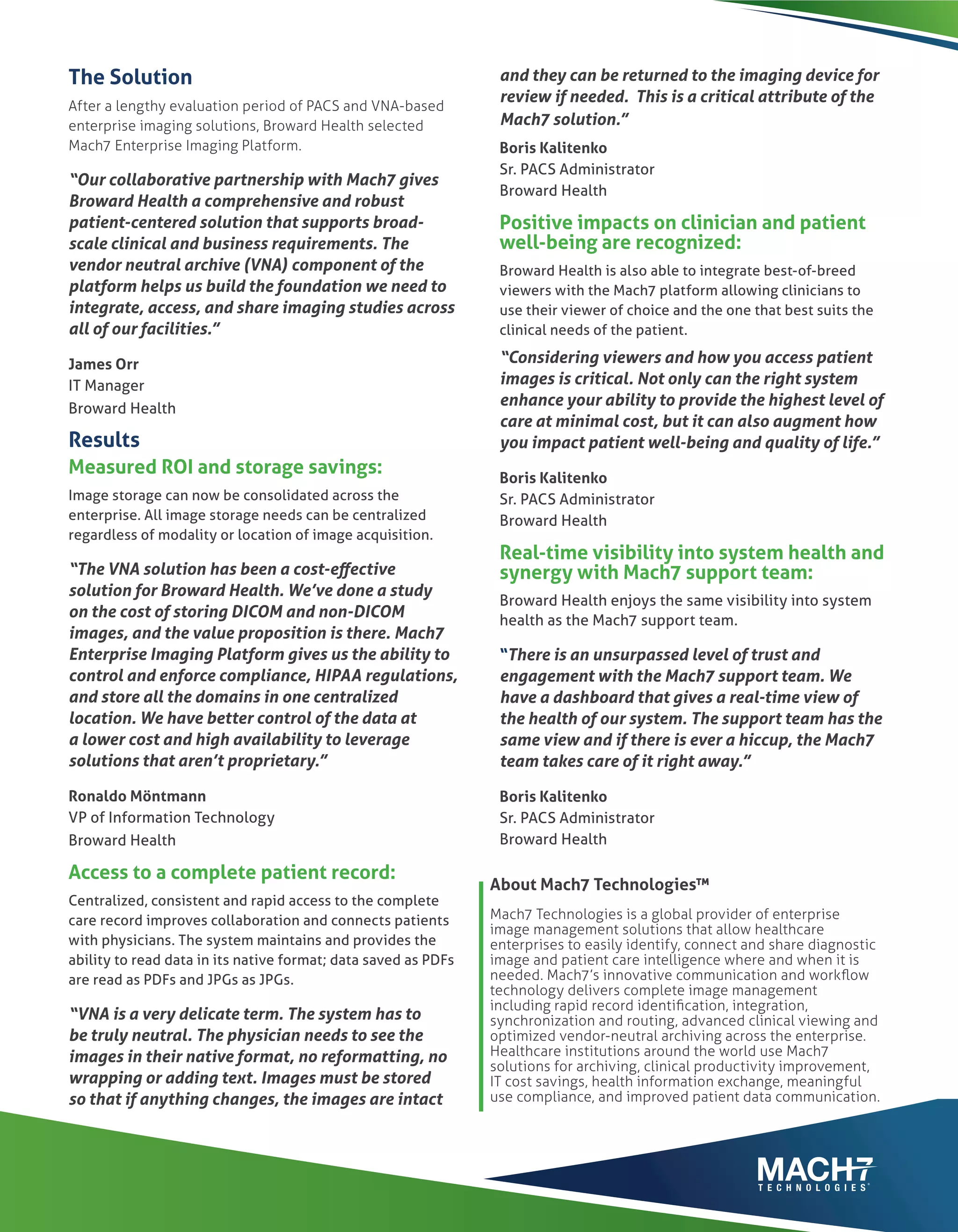 Broward Health - Mach7 Technologies Case Study | PDF