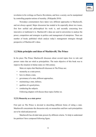 Analysis of Power, Competition and Strategies: Case of Machiavelli, the ...