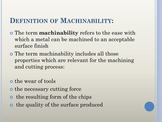 Machinability of aluminium alloys | PPTX