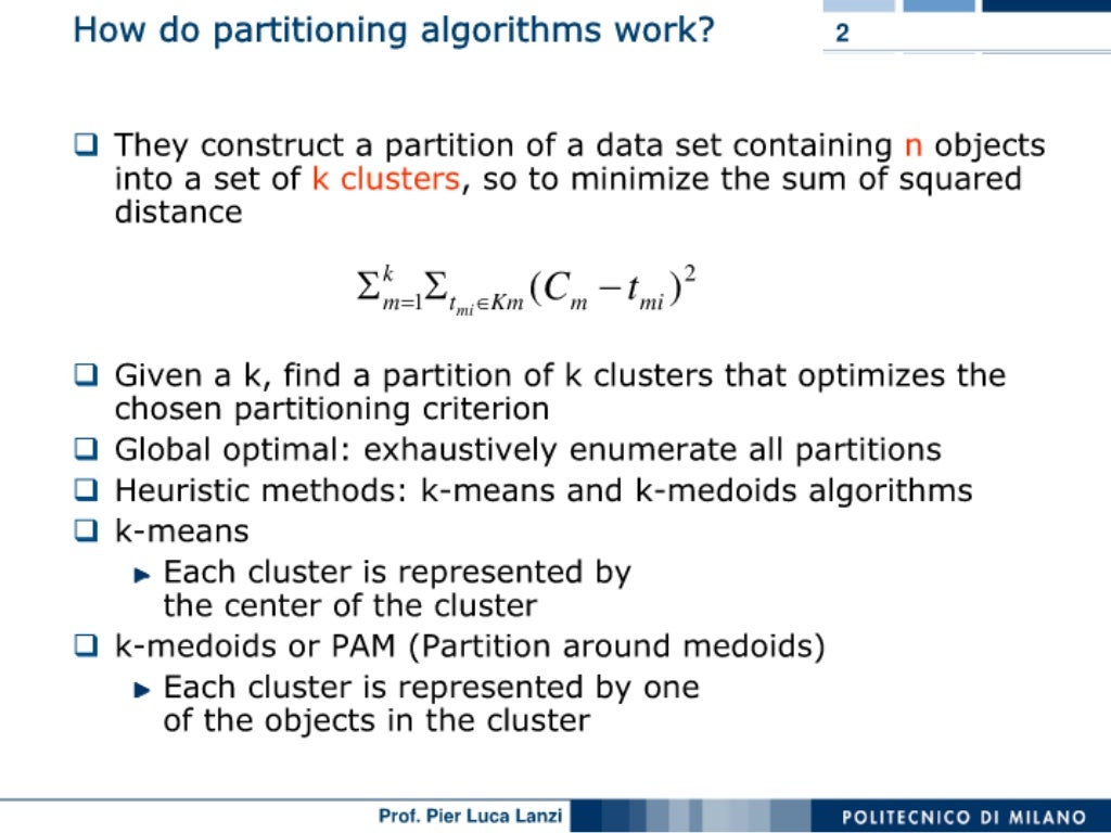 Machine Learning and Data Mining: 06 Clustering: Partitioning Machine Learning and Data Mining: 06 Clustering: Partitioning