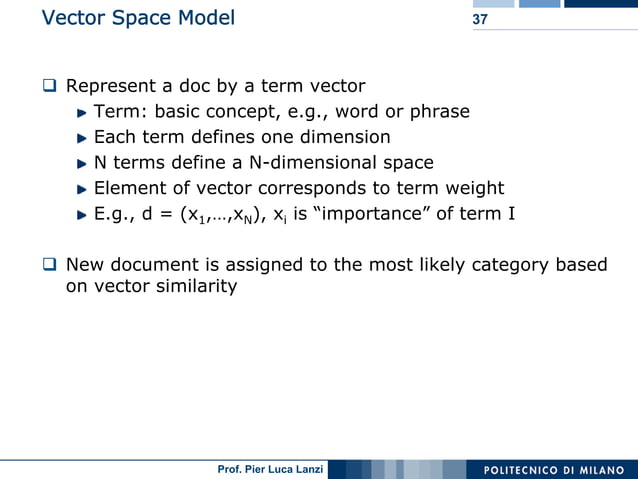 Machine Learning and Data Mining: 19 Mining Text And Web Data | PPT