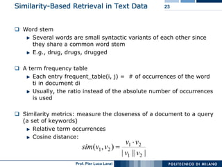 Machine Learning and Data Mining: 19 Mining Text And Web Data | PPT