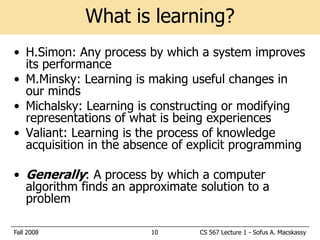 Machine Learning (CS 567) | PDF