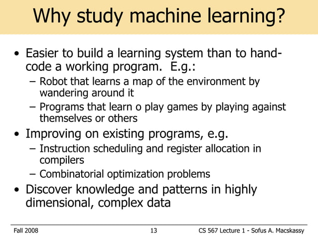 Machine Learning (CS 567) | PPT