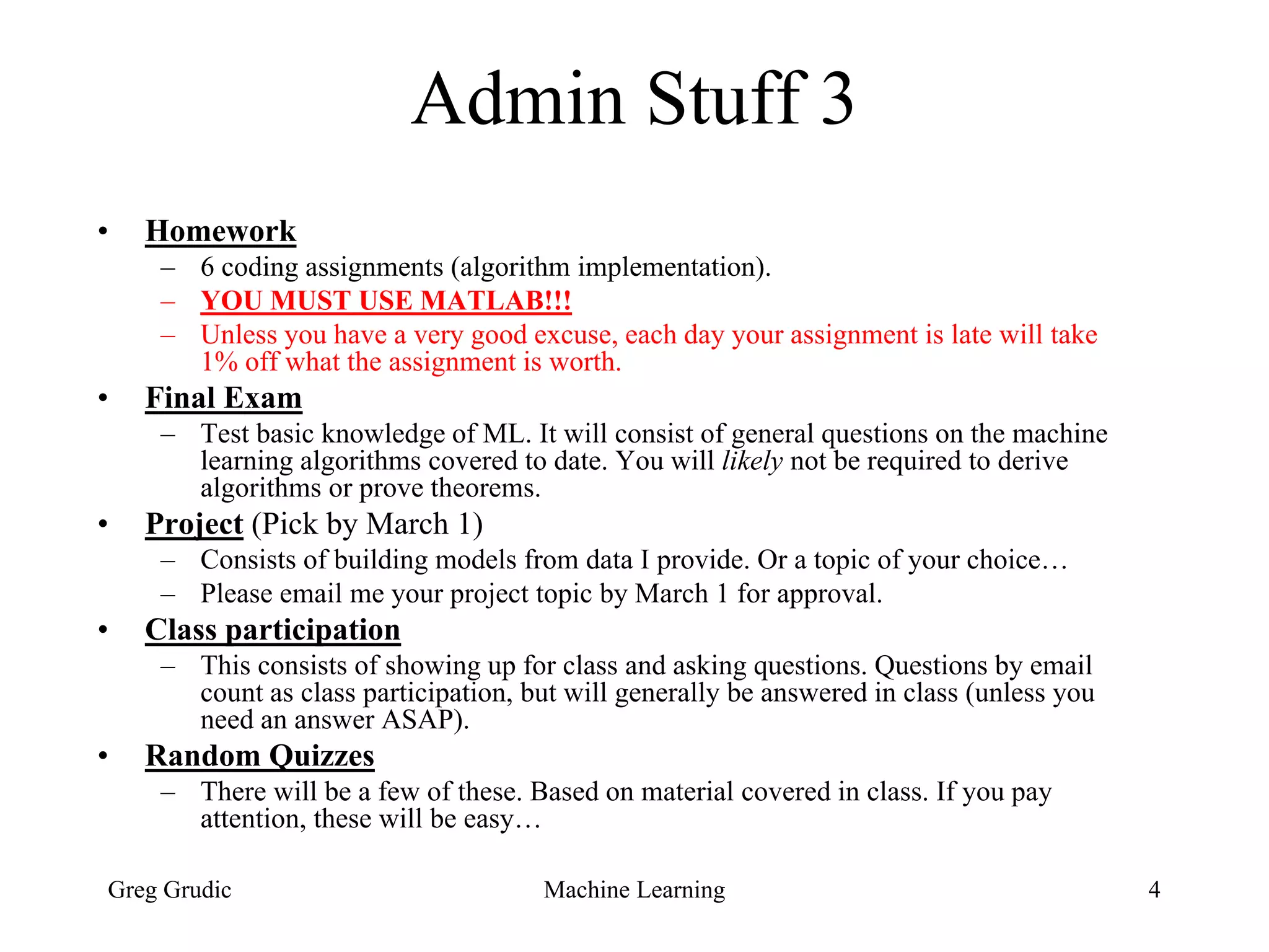 Machine Learning CSCI 5622 | PPT
