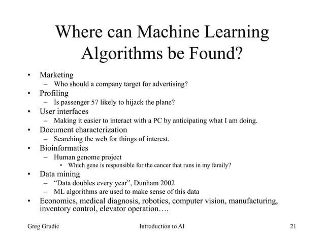 Machine Learning CSCI 5622 | PPT