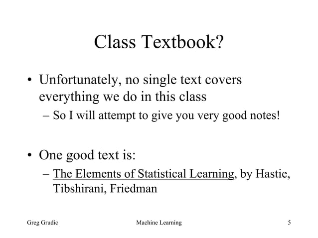 Machine Learning CSCI 5622 | PPT