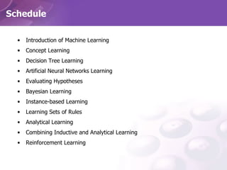 Machine Learning Fall, 2007 Course Information | PPT