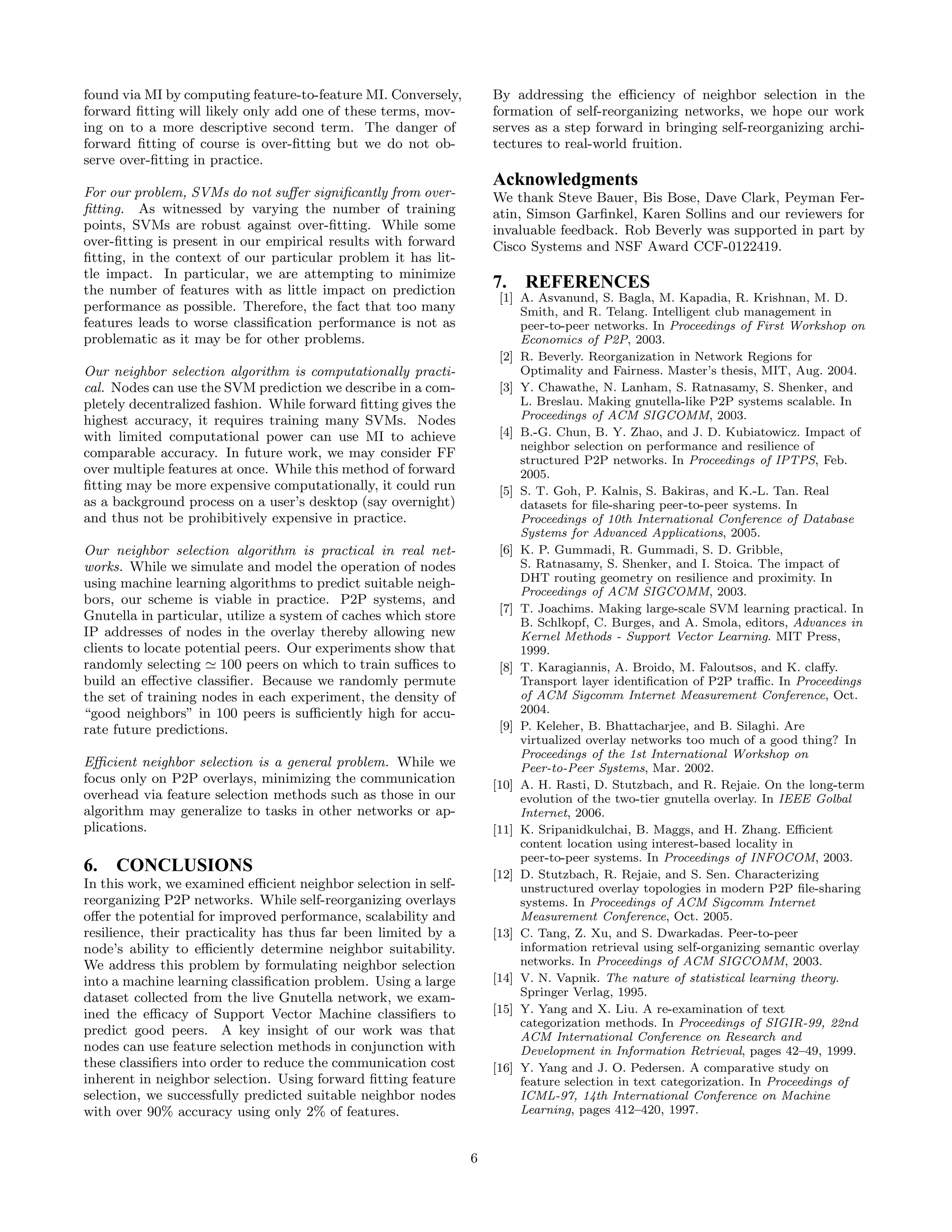 Machine Learning for Efﬁcient Neighbor Selection in ... | PDF