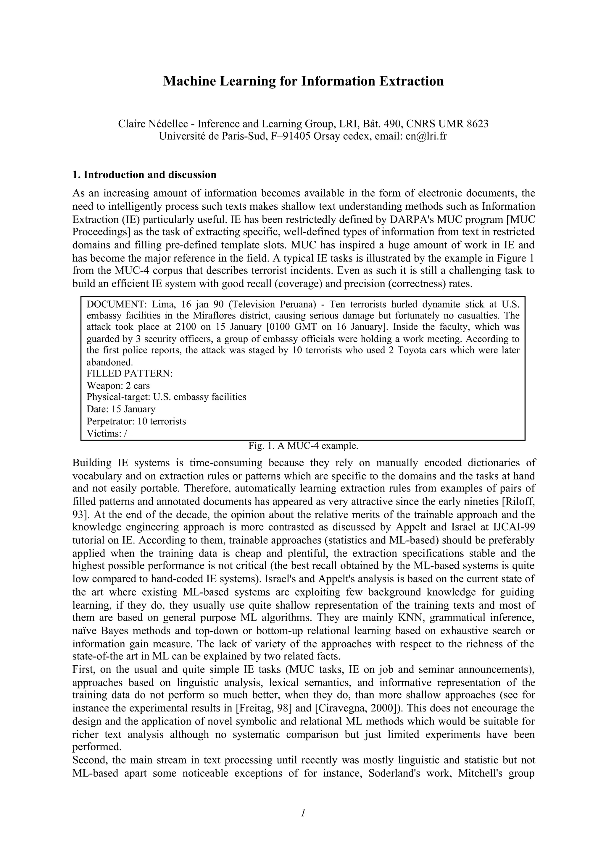 Machine Learning for Information Extraction | PDF