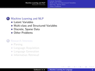 Machine Learning for Language Learning and Processing | PPT
