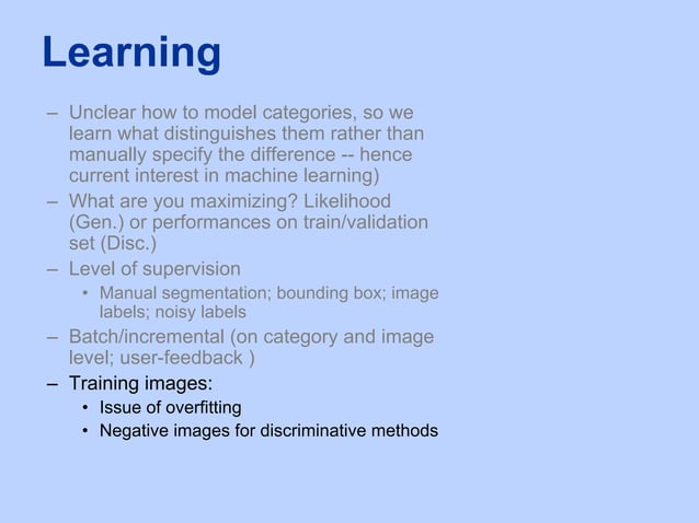 Machine Learning in Computer Vision | PPT