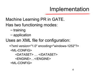 Machine Learning in GATE Valentin Tablan | PPT