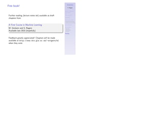 Machine Learning Lecture 1 - Introduction | PDF